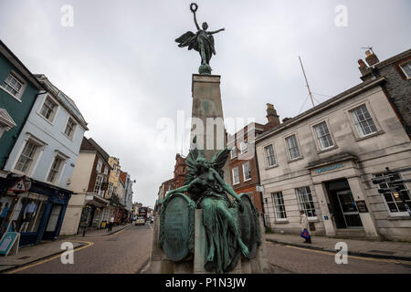 Statue Lewes War Memorial, designed by the artist Vernon March., School ...