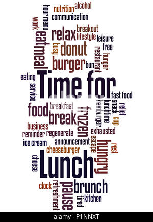 Time for Lunch, word cloud concept on white background Stock Photo - Alamy