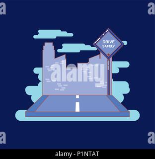 driver safely campaign label vector illustration design Stock Vector ...