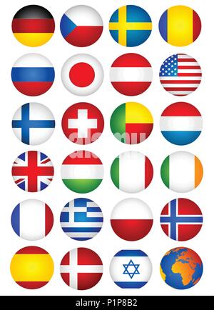 Italian and Switzerland flags vector isolated on white background Stock ...