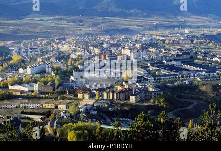 Aerial view of Jaca town, Huesca province, Aragon, Spain Stock Photo ...