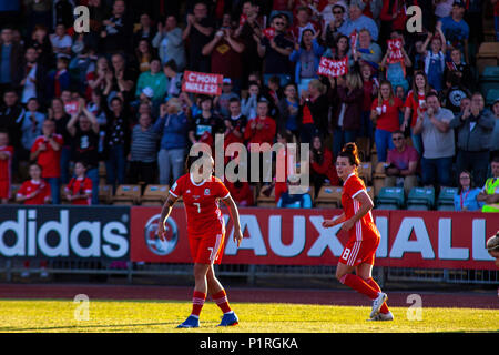 Wales' Natasha Harding in action against Russia at Spytty Park in a ...