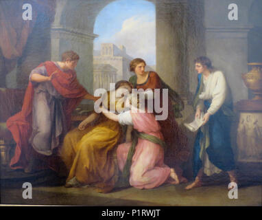 Virgil reading the Aeneid to Augustus and Octavia', 1788 Stock Photo ...