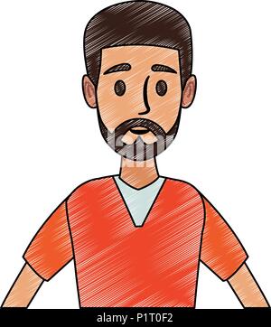 Young man cartoon profile scribble Stock Vector Image & Art - Alamy