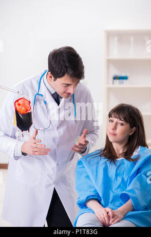 Doctor discussing blood transfusion with patient Stock Photo - Alamy