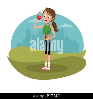 Yougn woman healthy lifestyle cartoons Stock Vector Image & Art - Alamy