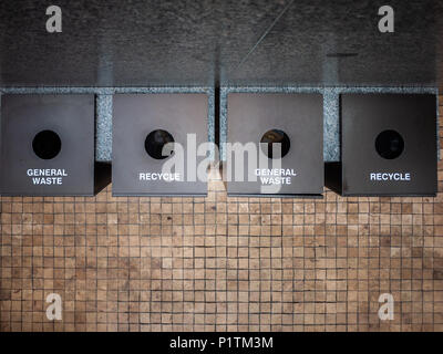 General waste and recyclable waste bins Stock Photo - Alamy