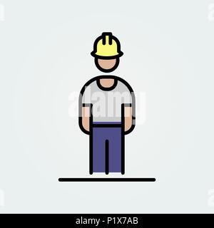 Worker avatar icon. Simple illustration of worker avatar vector icons ...