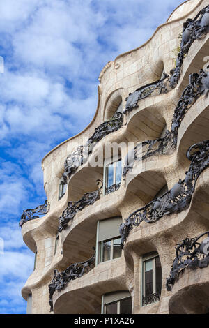Barcelona, Casa Mila, architect Antonio Gaudi, Spain, Catalania Stock ...