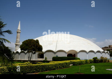 Masjid Tooba or Round Mosque with marble dome and pointed Turkish style ...