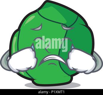 Brussels sprouts cartoon character with sad expression. Vector ...