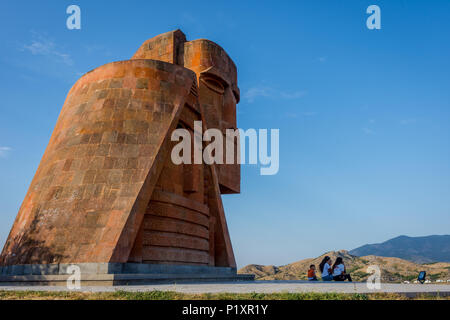 The symbol of Artsakh – the statue “We and our mountains”, Stepanakert ...