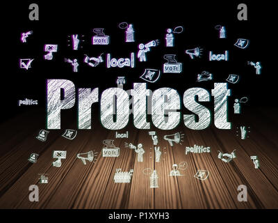 Politics concept: Protest in grunge dark room Stock Photo - Alamy