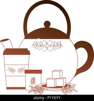 container plastic of tea herb isolated icon vector illustration design ...