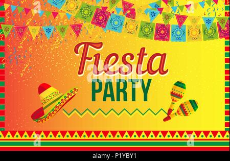 Bright poster for Fiesta party promotion Stock Vector Image & Art - Alamy