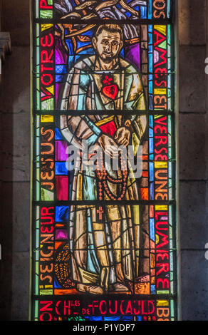 Blessed Charles de Foucauld, stained glass window in Basilica of the ...