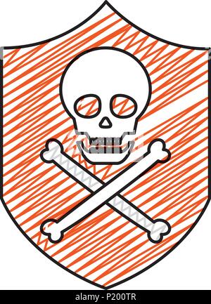 doodle shield danger skull death symbol Stock Vector Image & Art - Alamy