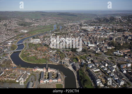 Aerial view of the city of Exeter Devon England UK Stock Photo - Alamy