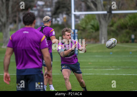 Melbourne Storm player Cameron Munster with posession during the Round ...
