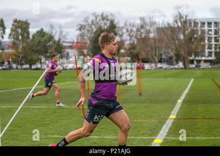 Melbourne Storm player Cameron Munster with posession during the Round ...