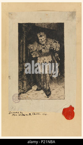 . English: Print, A Jester, ca. 1890 . English: Image of a bearded man ...