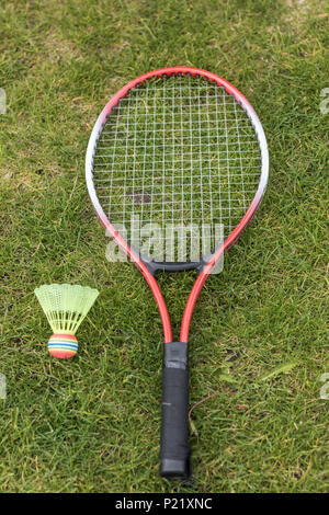Badminton racket shuttlecock arrangement Stock Photo - Alamy