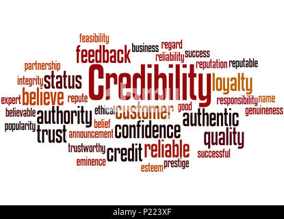 Credibility, word cloud concept on white background Stock Photo - Alamy