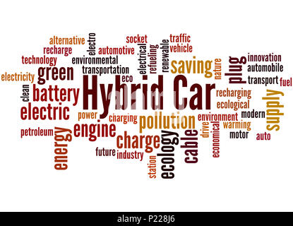 Hybrid car word cloud concept Stock Photo - Alamy
