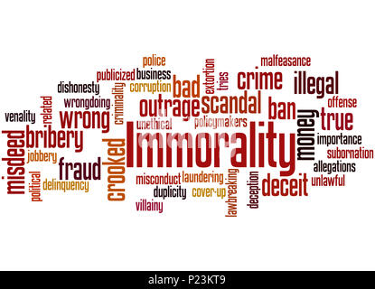 Immorality, word cloud concept on black background Stock Photo - Alamy