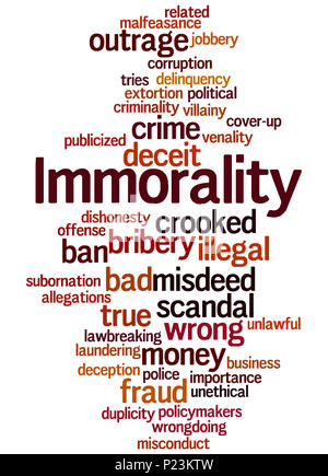 Immorality, word cloud concept on white background Stock Photo - Alamy
