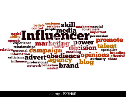 Influencer word cloud concept on white background Stock Photo - Alamy
