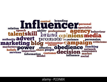 Influencer, word cloud concept on white background Stock Photo - Alamy