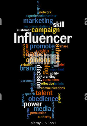 Influencer, word cloud concept on white background Stock Photo - Alamy