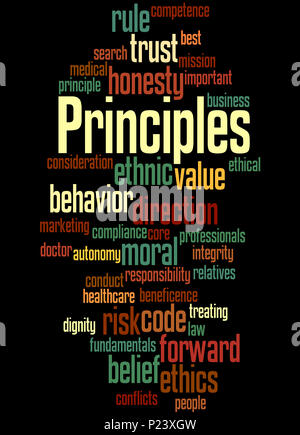 Principles, word cloud concept on white background Stock Photo - Alamy