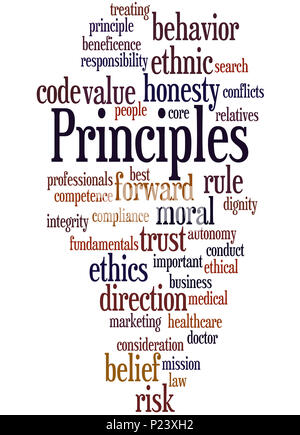 Principles, word cloud concept on white background Stock Photo - Alamy