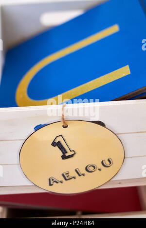 Wood Montessori pronunciation boxes Stock Photo - Alamy