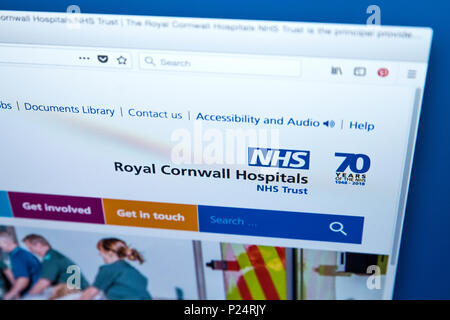 Royal Cornwall Hospital NHS Site Map Stock Photo - Alamy