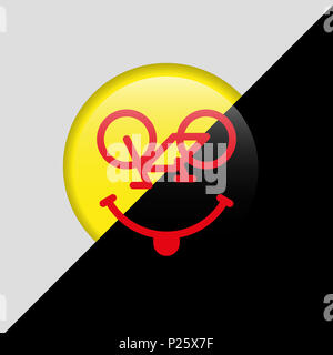 Bicycle Emoji. Bike Smile, Emoticon or Smiling Face. I Love Cycling ...