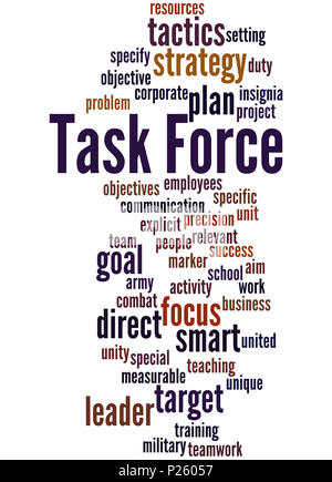 Task Force, word cloud concept on white background Stock Photo - Alamy