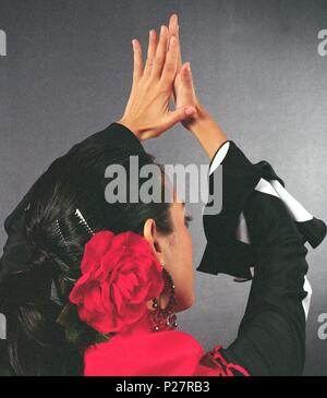 Flamenco woman, back turned, in a clapping hand position Stock Photo ...