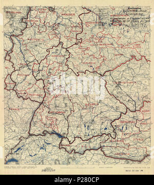 (July 1, 1945), HQ Twelfth Army Group situation map Stock Photo - Alamy