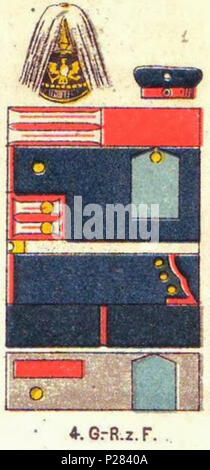 122 Farbschema der Uniform, 5. Garde-Regiment zu Fuß, Die Uniformen der deutschen Armee, Ruhl ...