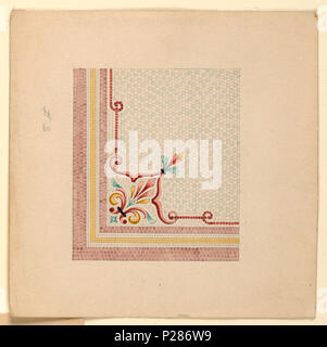 . English: Drawing, Corner Design for Mosaic Floor, ca. 1900 . English ...
