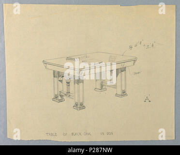 Drawing, Design for Den Table ‘A‘ of Black Oak, 1900–05 Stock Photo - Alamy