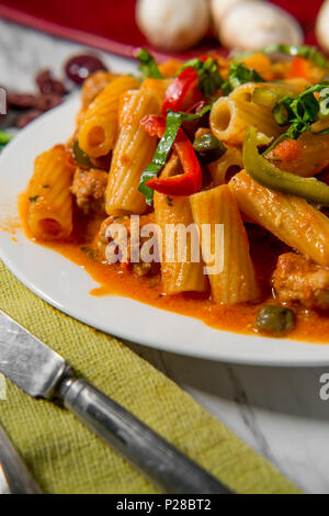 Rigatoni alla zingara with Italian pink vodka sauce sausage mushrooms ...