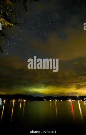 Lake Bomoseen landscape timelapse night starscape horizon Stock Photo ...