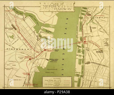 Map of the route of the Mersey Railway Tunnel Stock Photo - Alamy
