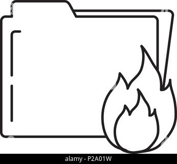 line folder file with caution hot fire Stock Vector Image & Art - Alamy