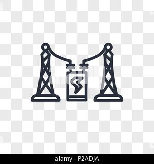 Isometric Energy Substation. Electric Transformer. Outline Concept ...