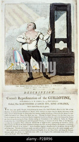 Cartoon, Execution of Louis XVI Stock Photo - Alamy